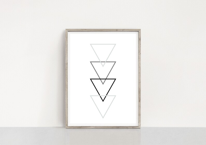 Triangle Art Geometric Print Printable Wall Art Modern - Etsy