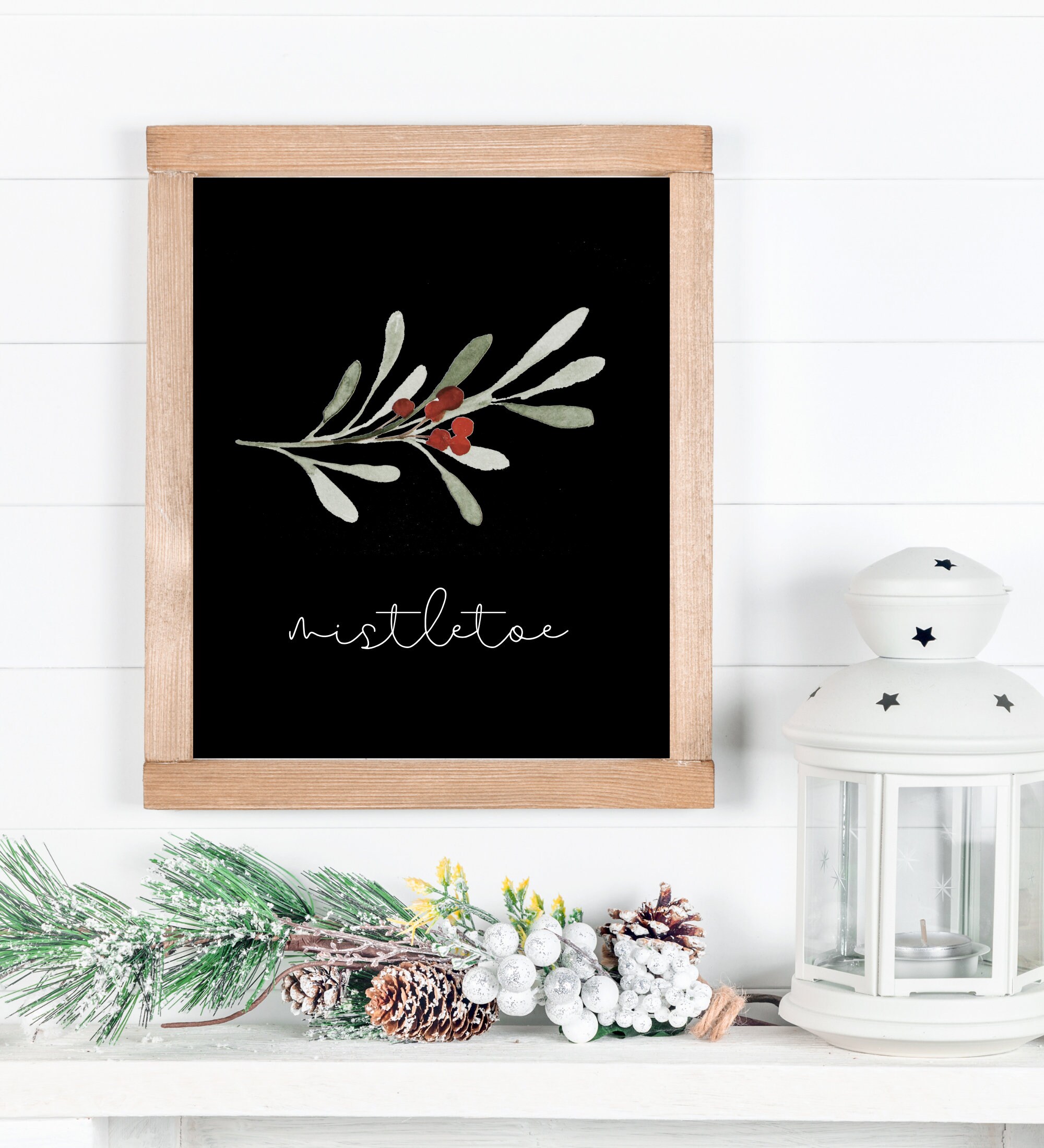 Mistletoe Poster Christmas Wall Art Christmas Home Decor - Etsy
