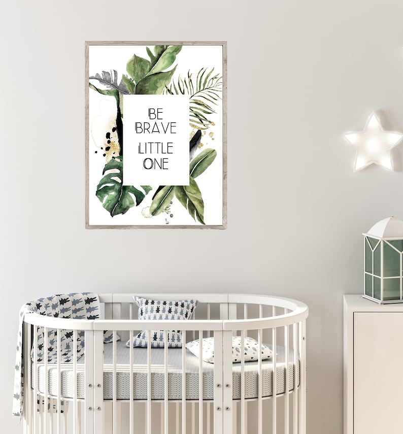 Be Brave Little One Printable Art Tropical Kids Room Decor | Etsy