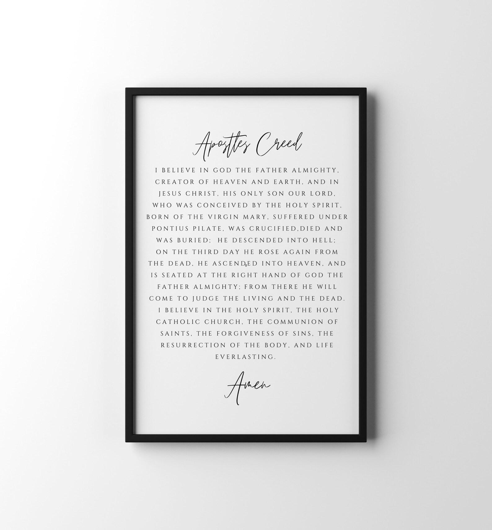 The Apostles Creed Print | Printable Wall Art | Dining Room Scripture ...