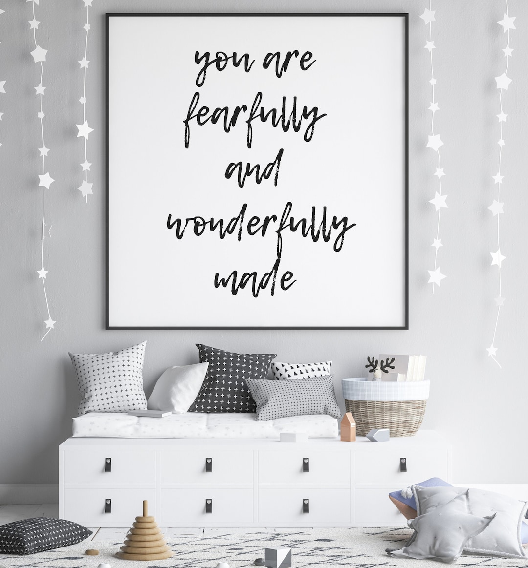 You Are Fearfully and Wonderfully Made Print – Psalm 139:14 Scripture ...
