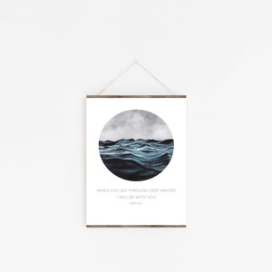 When You Go Through Deep Waters Scripture Wall Art | Bible Verse Wall ...
