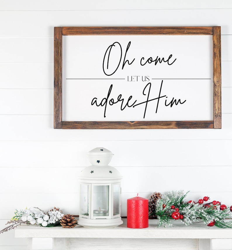Oh Come Let Us Adore Him Sign Christmas Wall Art Christmas - Etsy