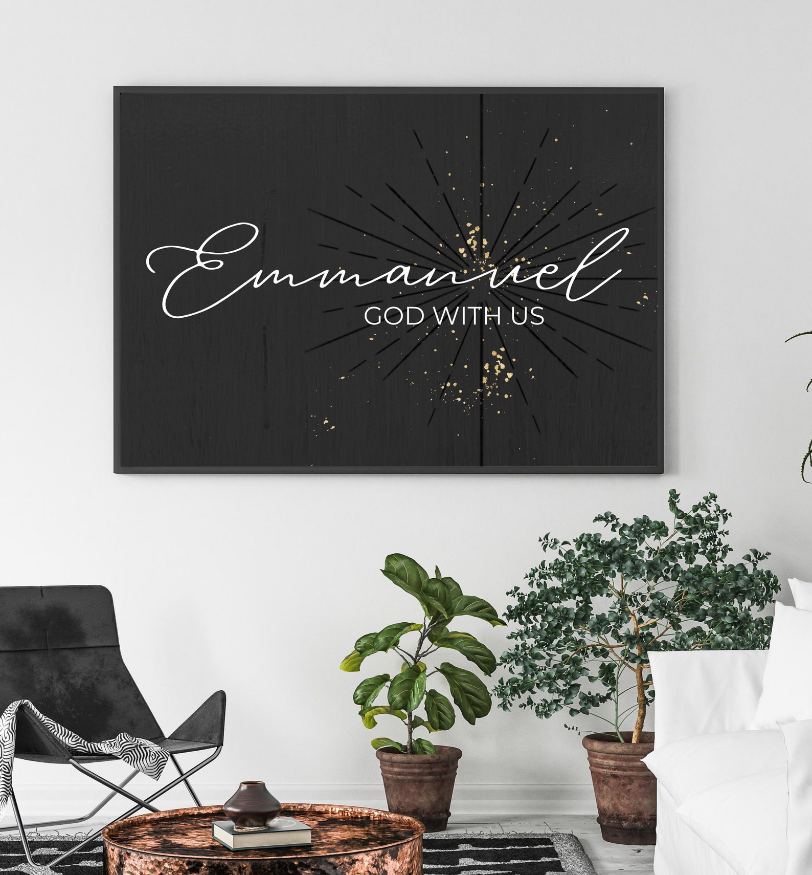 Emmanuel God With Us Print Christmas Wall Art Christmas Etsy