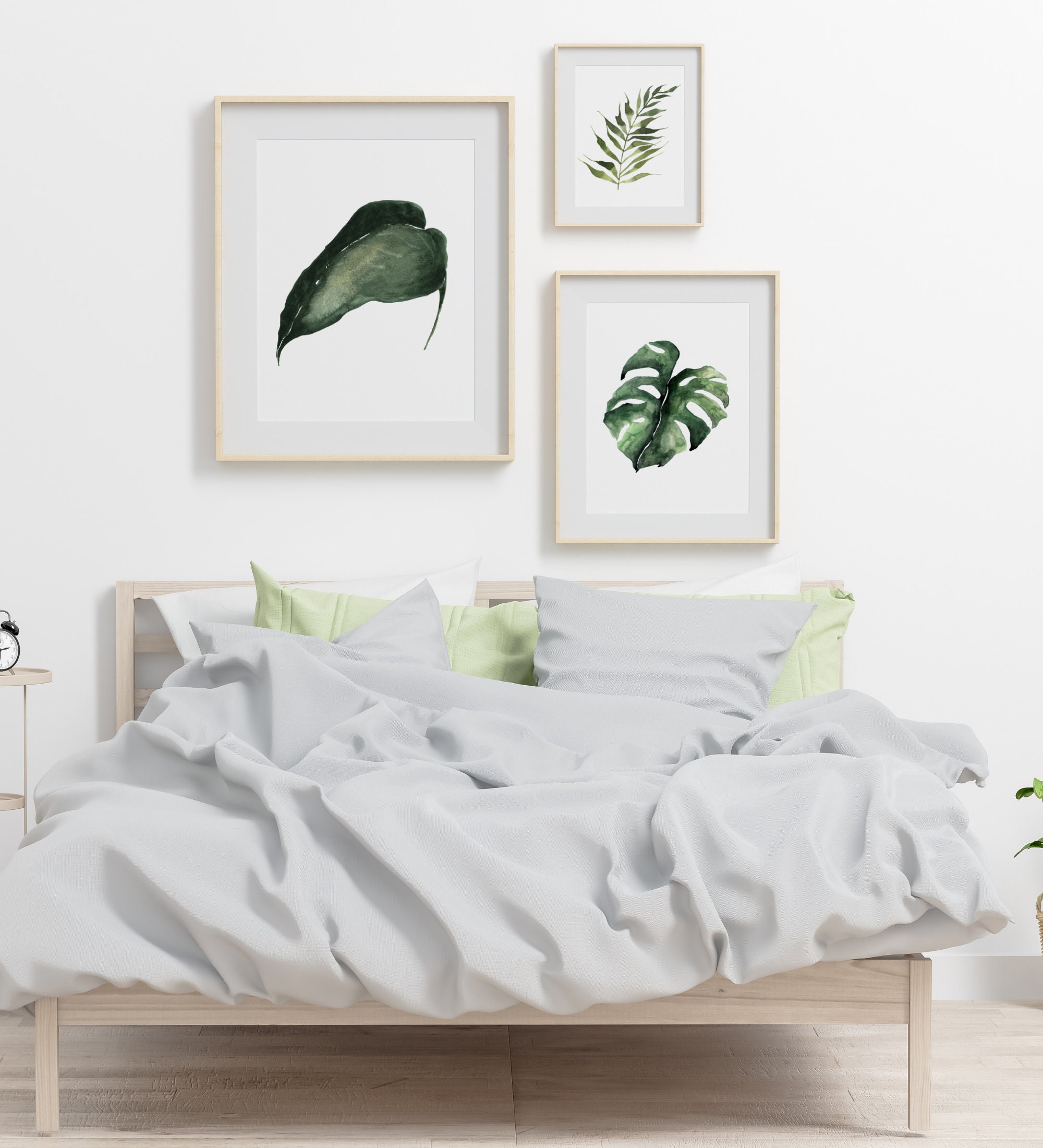 Tropical Leaf Trio Print Botanical Trio Print Tropical Art - Etsy