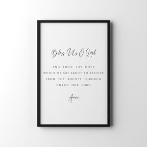 Bless Us O Lord Prayer Printable Wall Art | Dining Room Scripture Sign ...