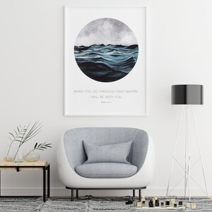 When You Go Through Deep Waters Scripture Wall Art | Bible Verse Wall ...
