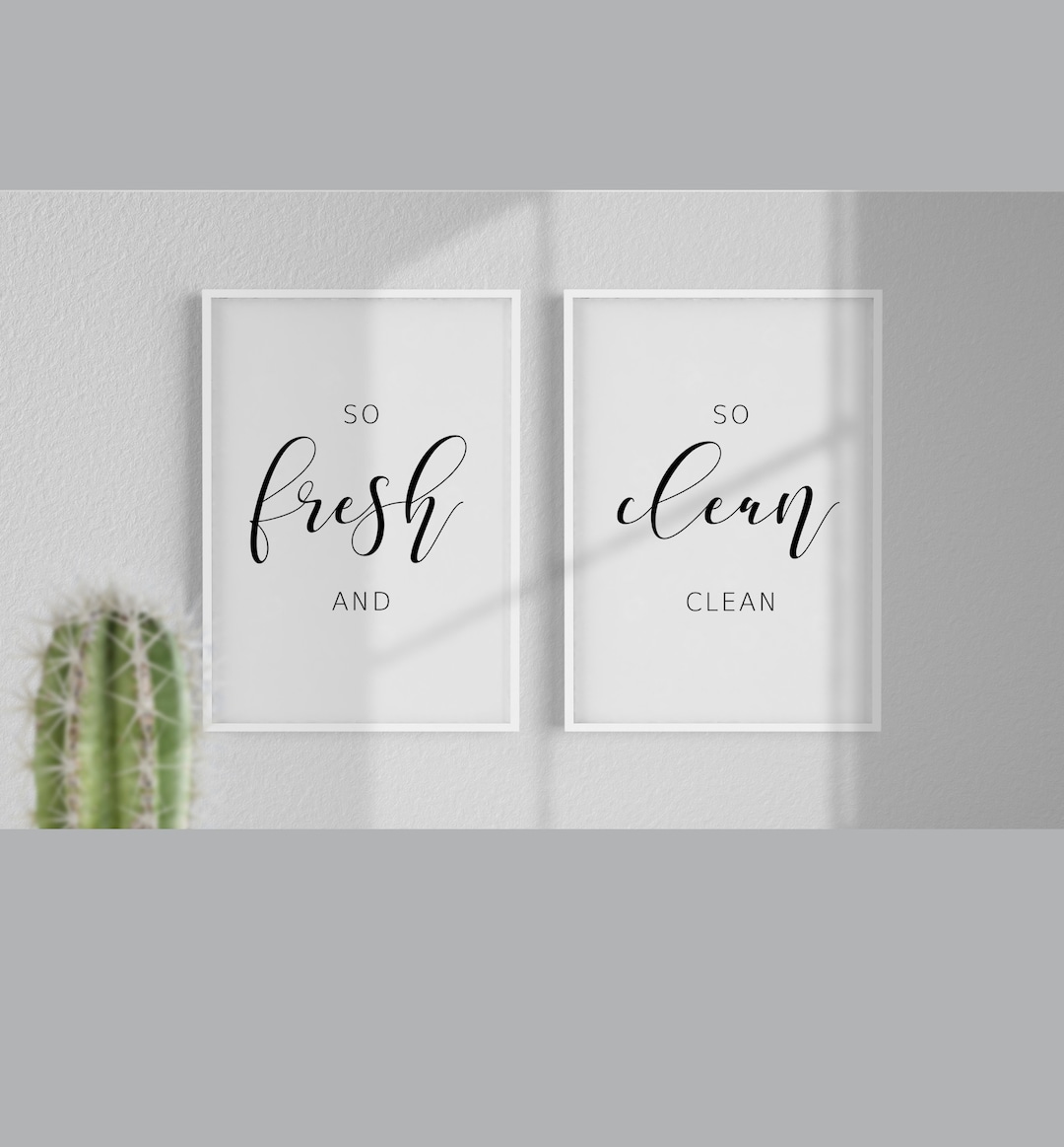 So Fresh and so Clean Clean Poster Print Set of 2 | Printable Wall Art ...