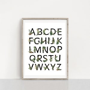 Jungle Alphabet Print | Tropical Play Room | Nursery Decor | Kids Room ...