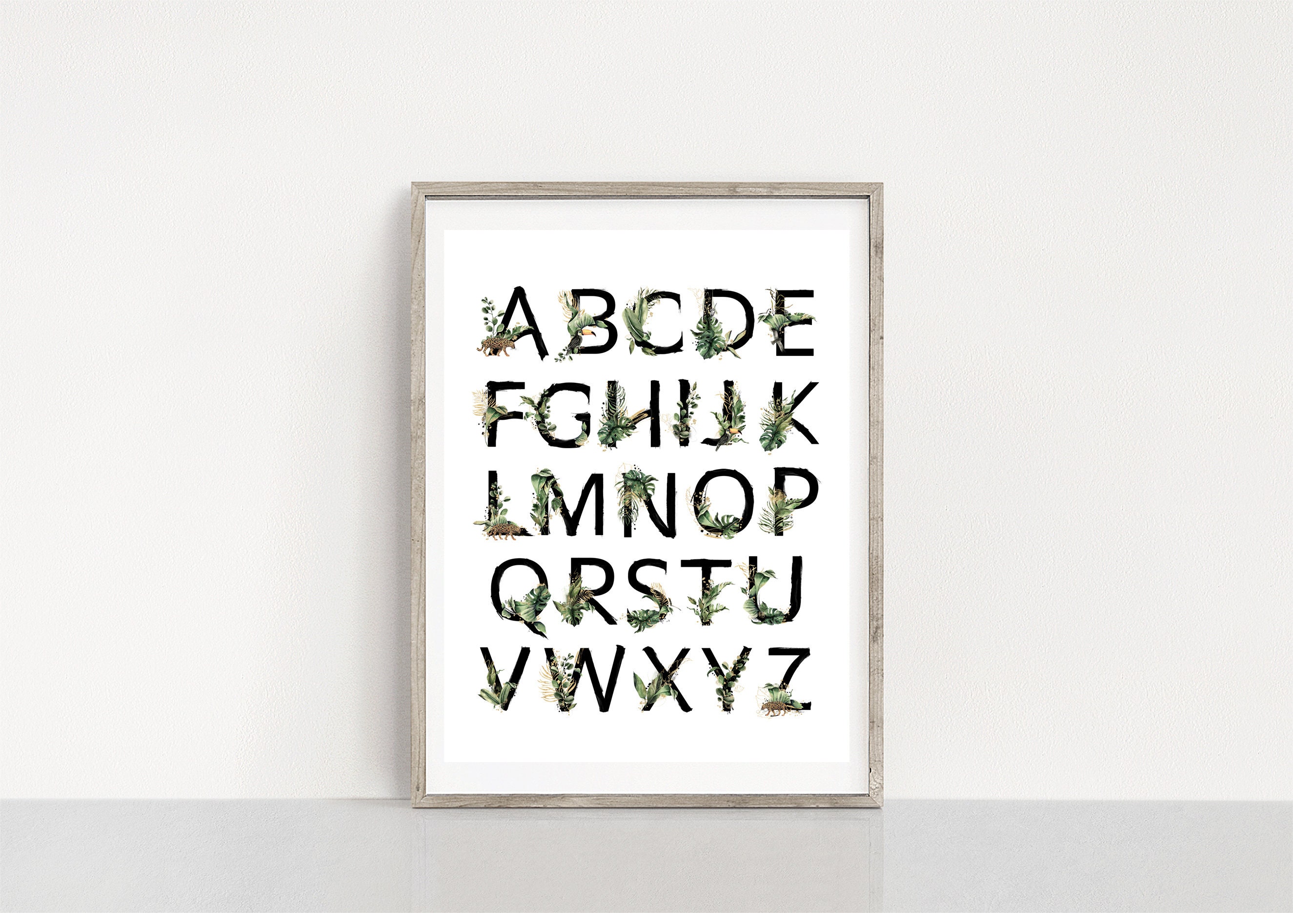 Jungle Alphabet Print | Tropical Play Room | Nursery Decor | Kids Room ...