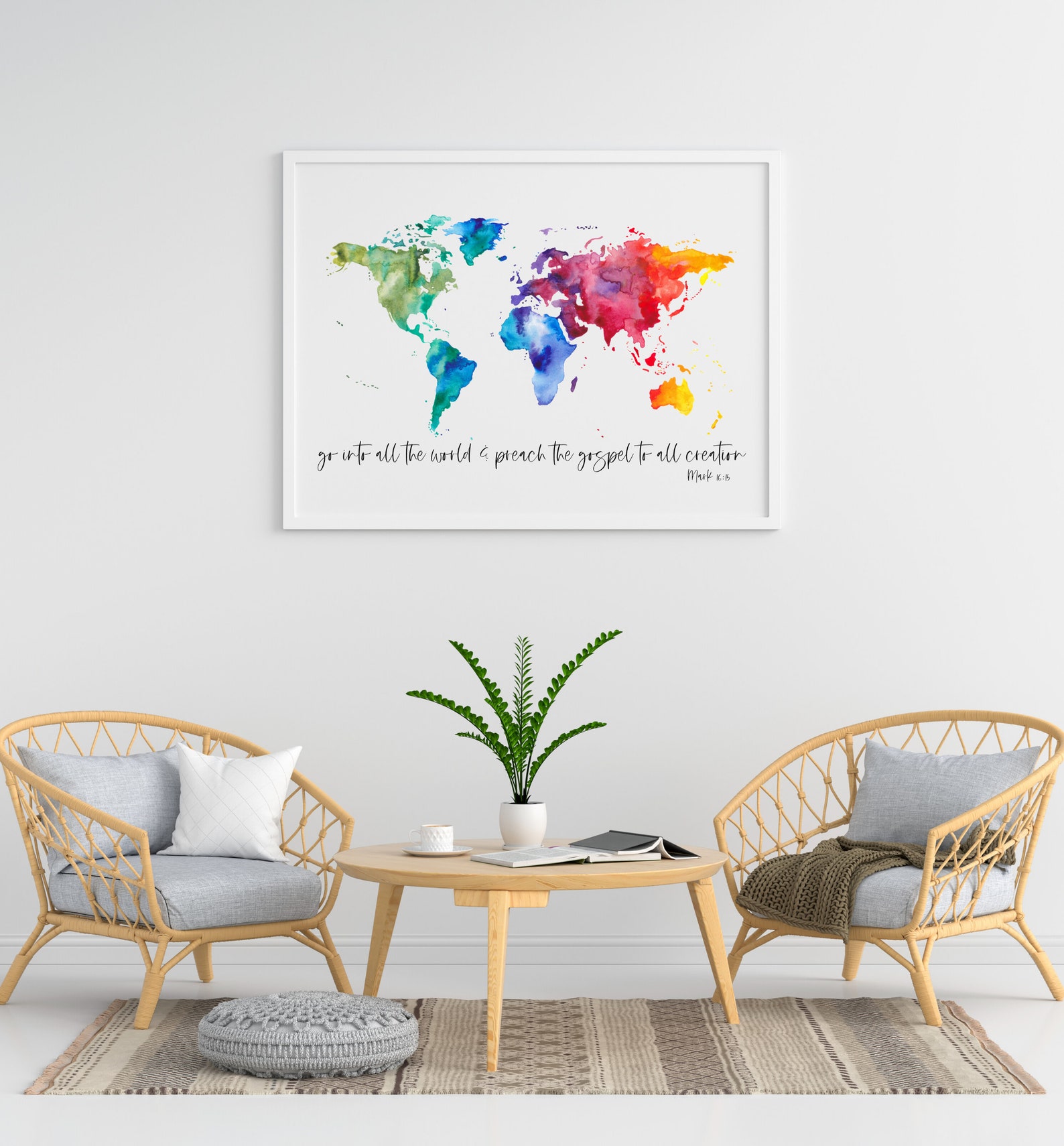 Mark 16:15 Poster Go Into All The World & Preach The Gospel | Etsy