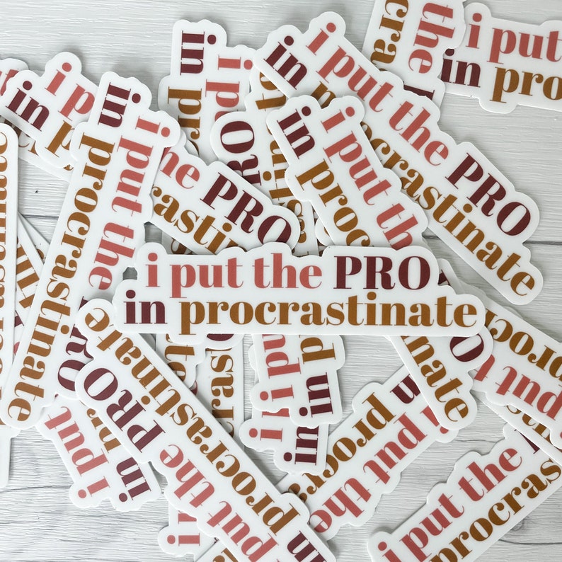 I Put the Pro in Procrastinate Sticker | Vinyl Waterproof Sticker ...