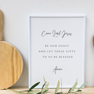 Come Lord Jesus Prayer Printable Wall Art | Dining Room Scripture Sign ...