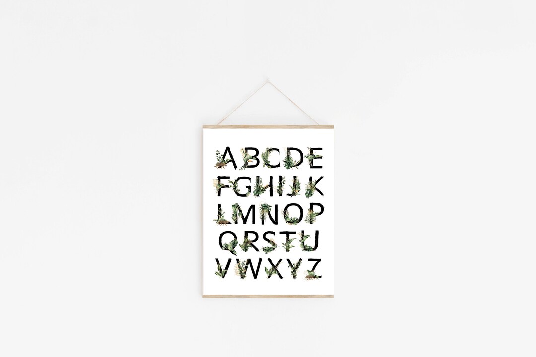 Jungle Alphabet Print | Tropical Play Room | Nursery Decor | Kids Room ...