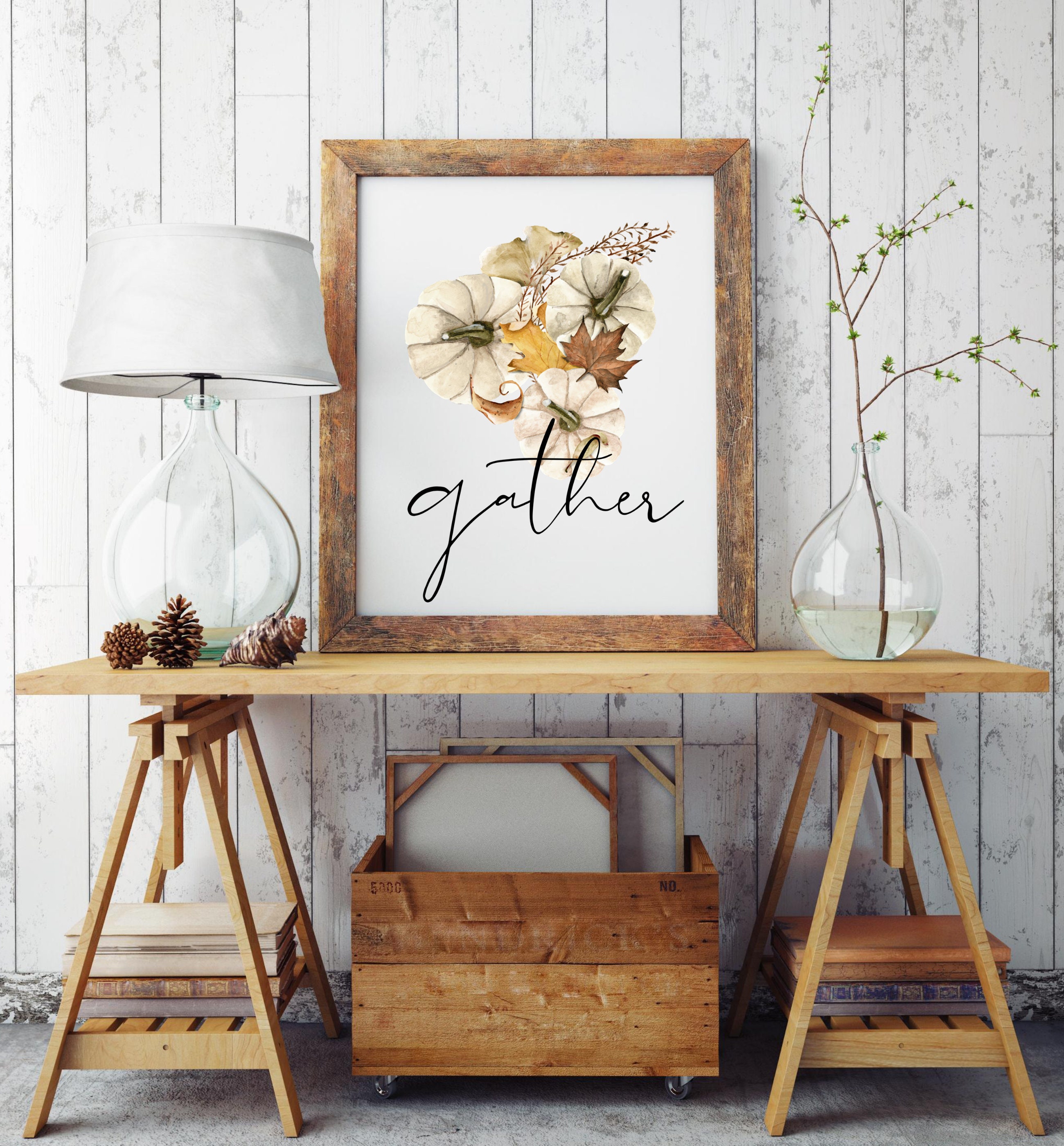 Gather Print Gather Fall Print Fall Wall Decor Farmhouse | Etsy