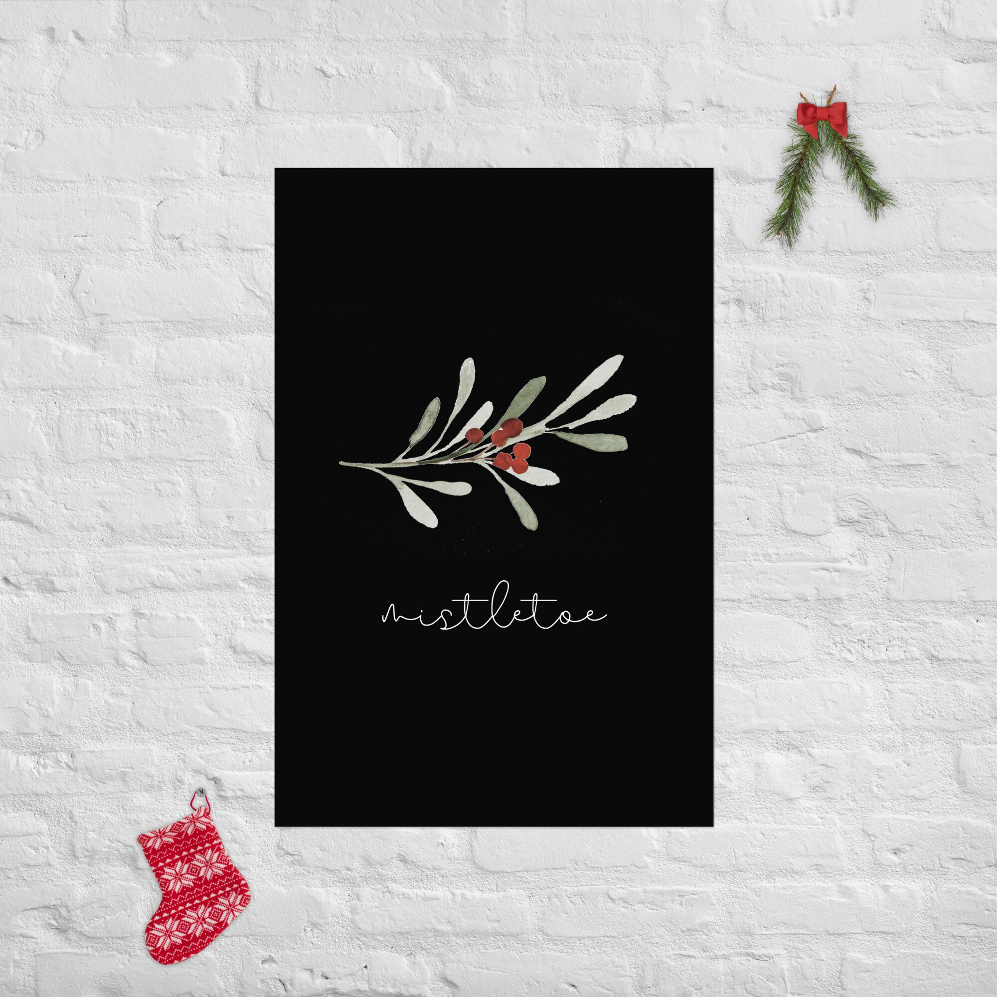 Mistletoe Poster Christmas Wall Art Christmas Home Decor - Etsy
