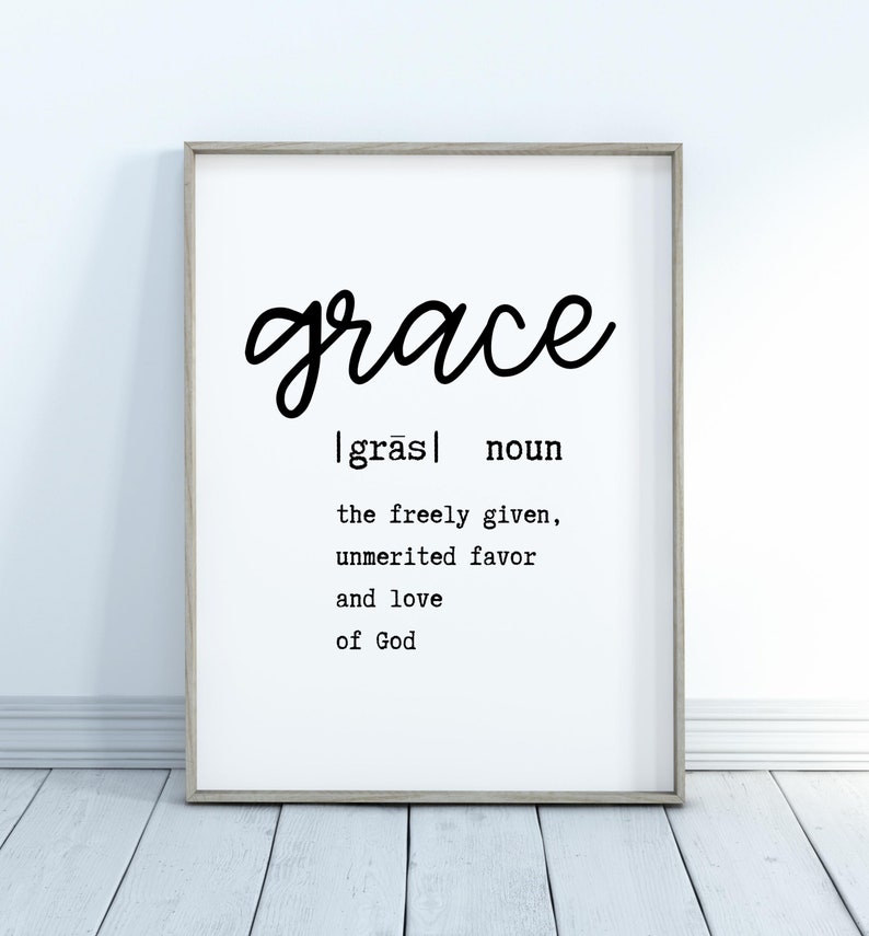 Grace Definition Print Printable Wall Art Minimal Print - Etsy
