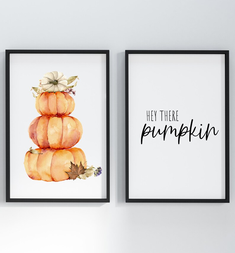 Hey There Pumpkin Print Farmhouse Decor Printable Wall Art | Etsy