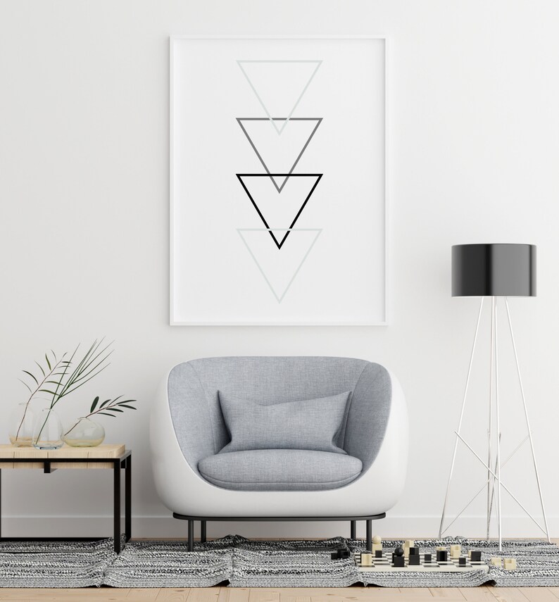 Triangle Art Geometric Print Printable Wall Art Modern - Etsy