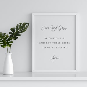 Come Lord Jesus Prayer Printable Wall Art | Dining Room Scripture Sign ...