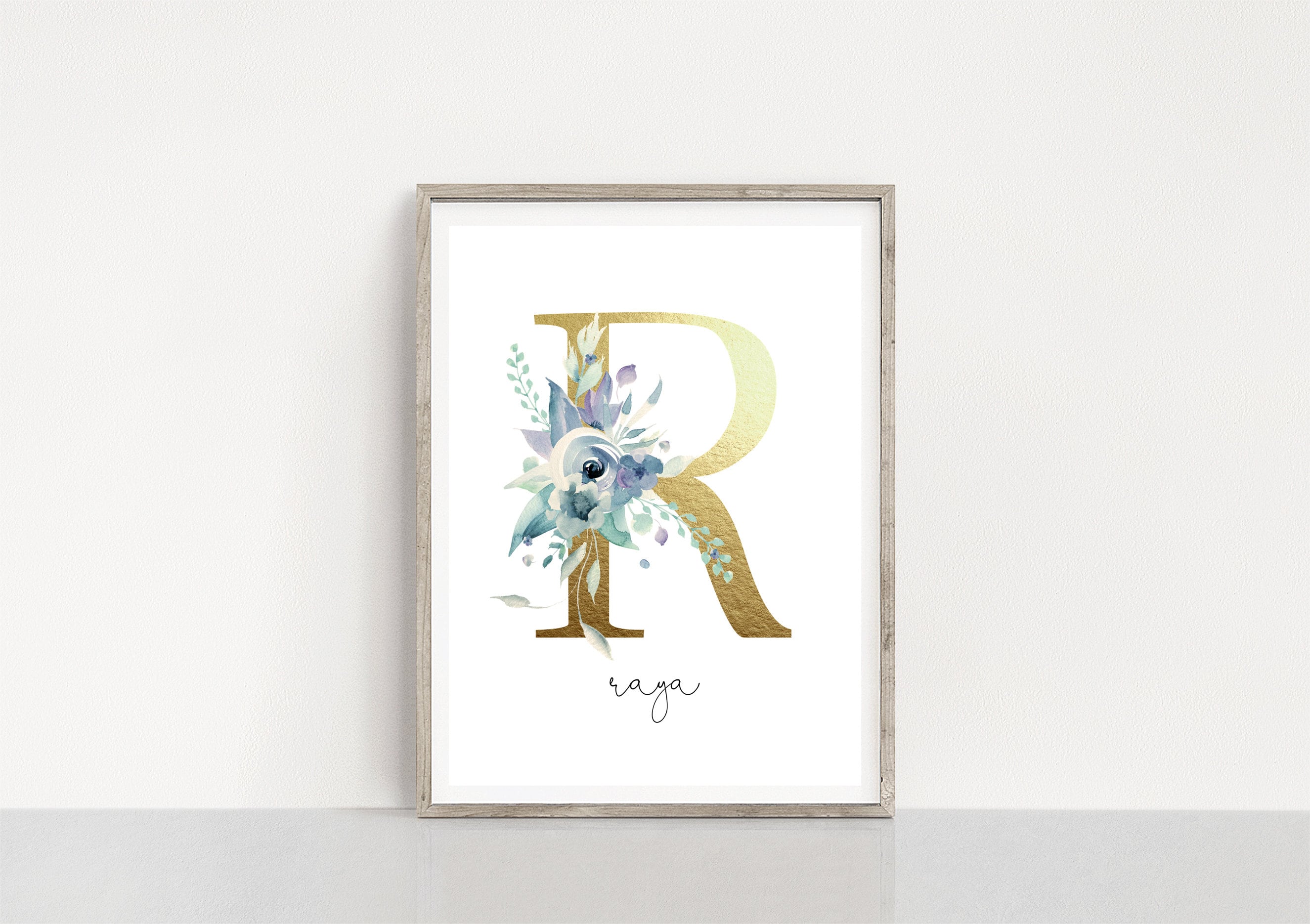 Monogram Name Print | Girl Nursery Decor | Baby Girl Name | Monogram ...