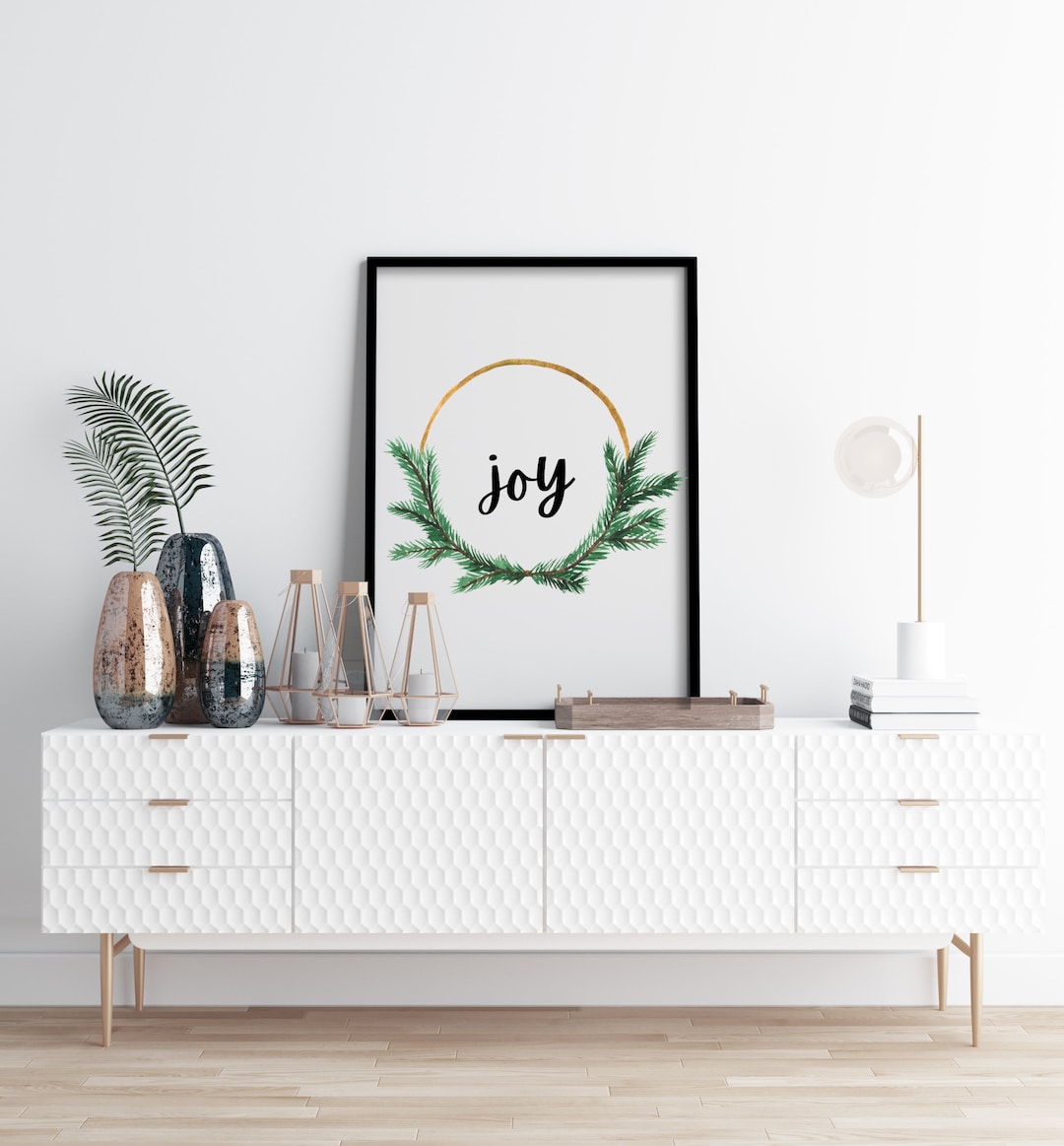 Joy Printable Christmas Printable Digital Download Joy Wreath Print ...