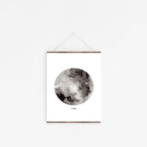 Giant Moon Poster, Luna Moon Art Print, Galaxy Nebula Star Super Moon ...