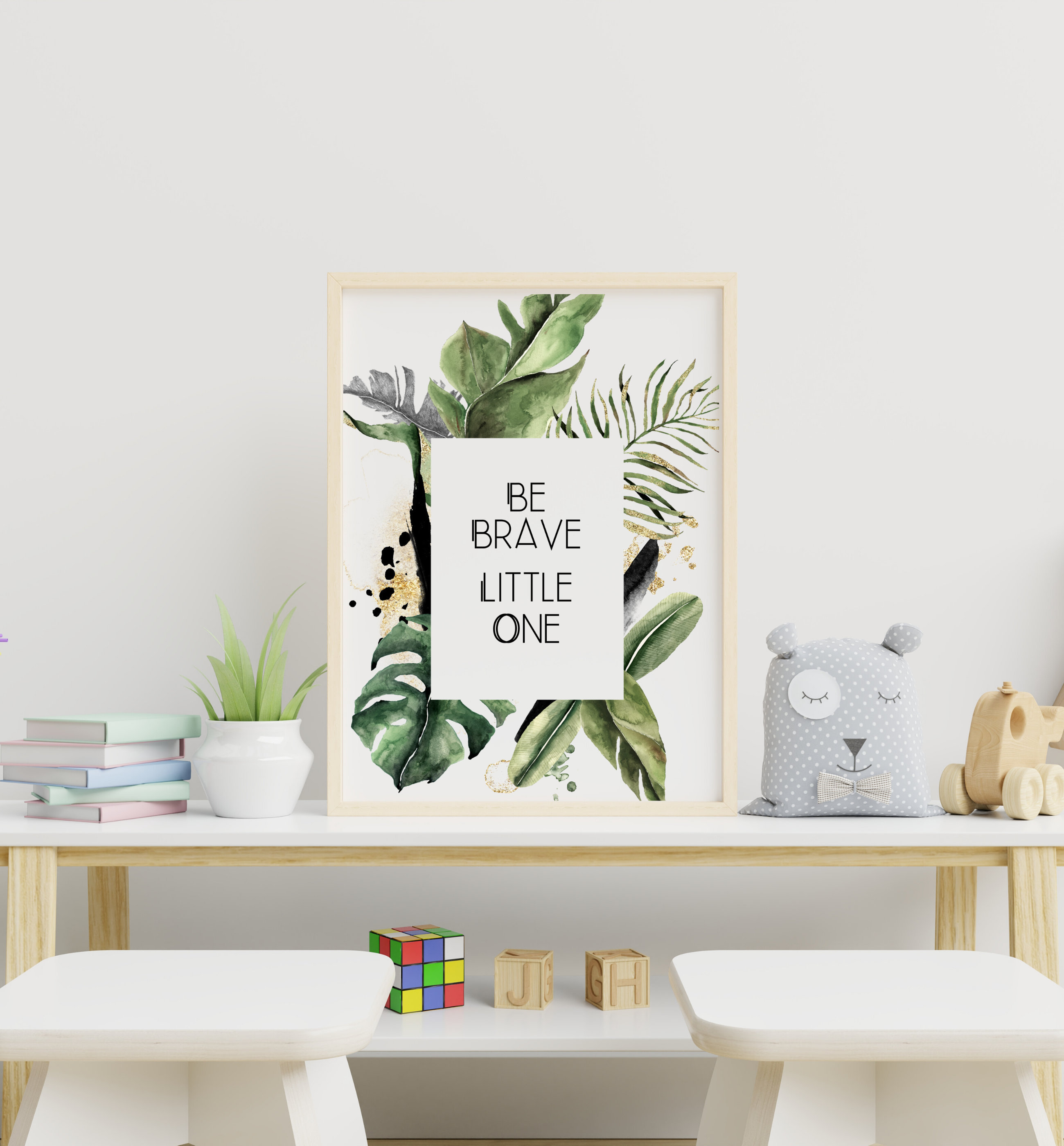Be Brave Little One Printable Art Tropical Kids Room Decor | Etsy