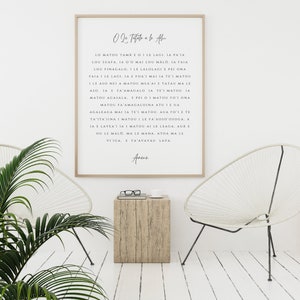 Tatalo a Le Alii the Lord's Prayer in Samoan Our Father Prayer ...