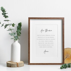 Ave Maria Prayer Print | Hail Mary Latin Wall Art | Catholic Wall Decor ...