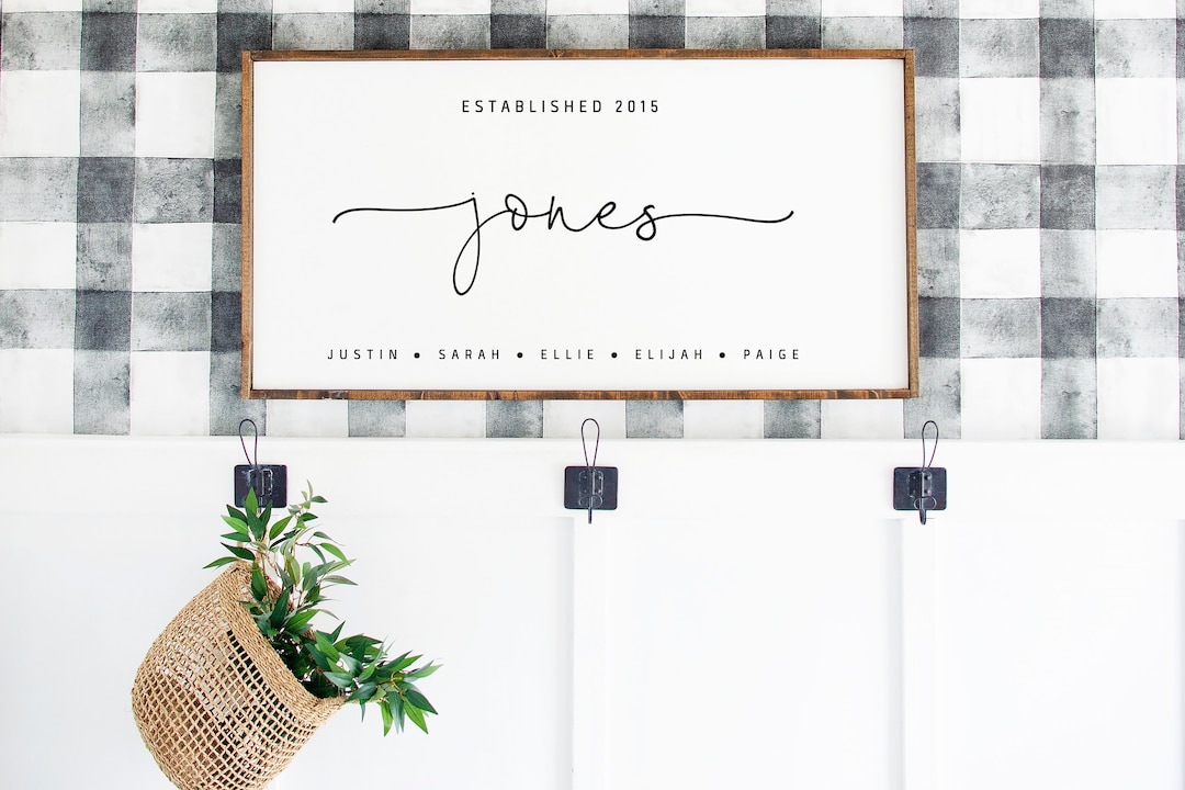 Family Name Established Sign | Last Name Sign | Farmhouse Instant ...