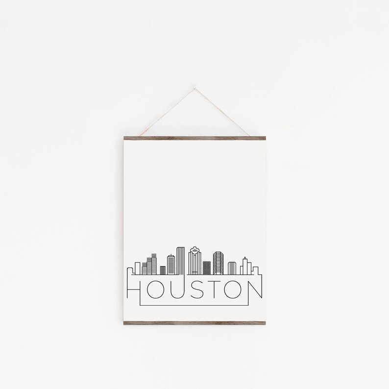 Houston Skyline Printable Poster | City Skyline Art | Houston Texas ...
