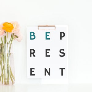 Be Present Print | Be Present Art | Typography Poster | Inspiration Art ...