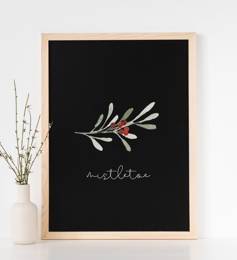 Mistletoe Poster Christmas Wall Art Christmas Home Decor - Etsy