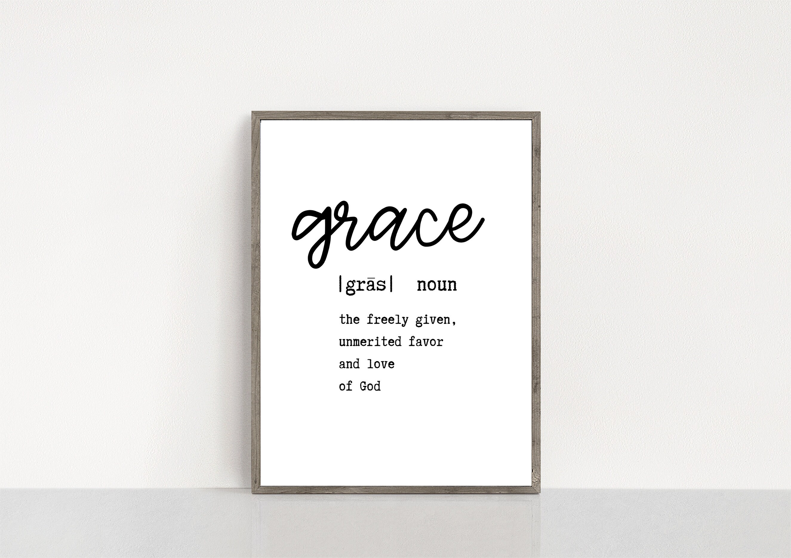 Grace Definition Print Printable Wall Art Minimal Print - Etsy