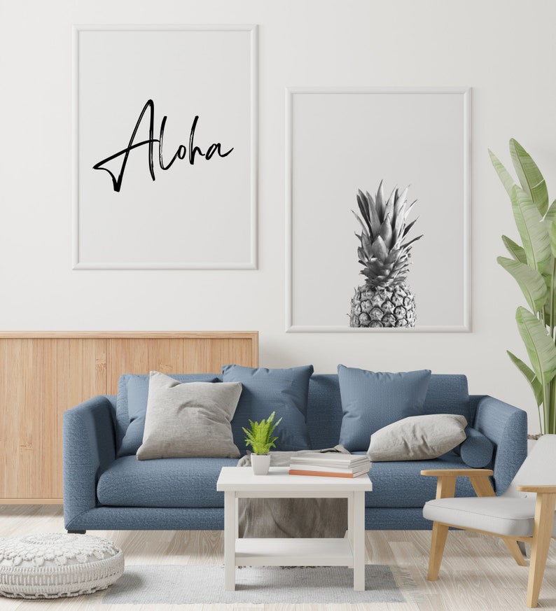 Aloha Sign Printable Art Beach House Decor Welcome Sign - Etsy