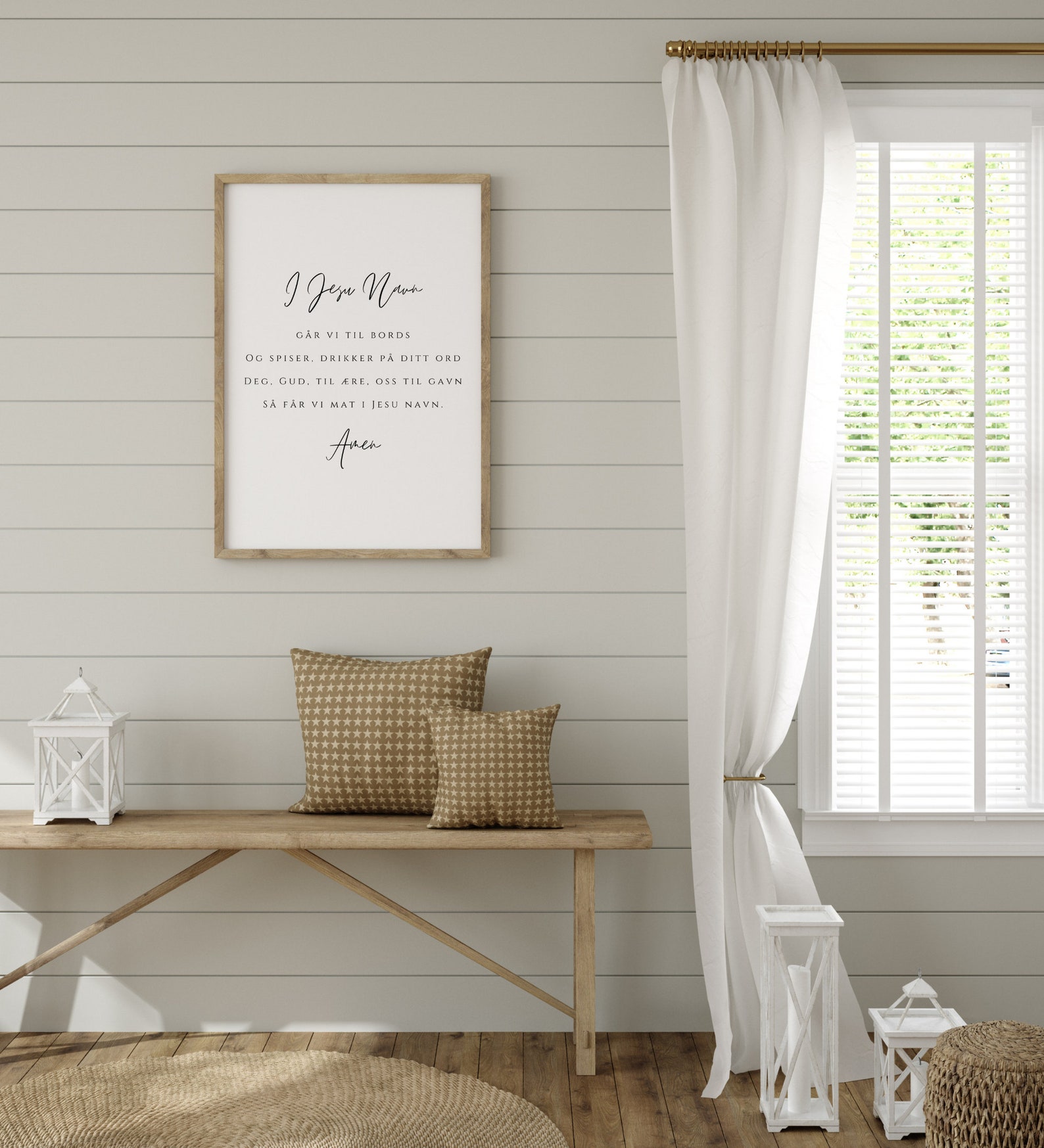 Norwegian Blessing Table Blessing Print I Jesu Navn - Etsy