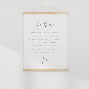 Ave Maria Prayer Print | Hail Mary Latin Wall Art | Catholic Wall Decor ...