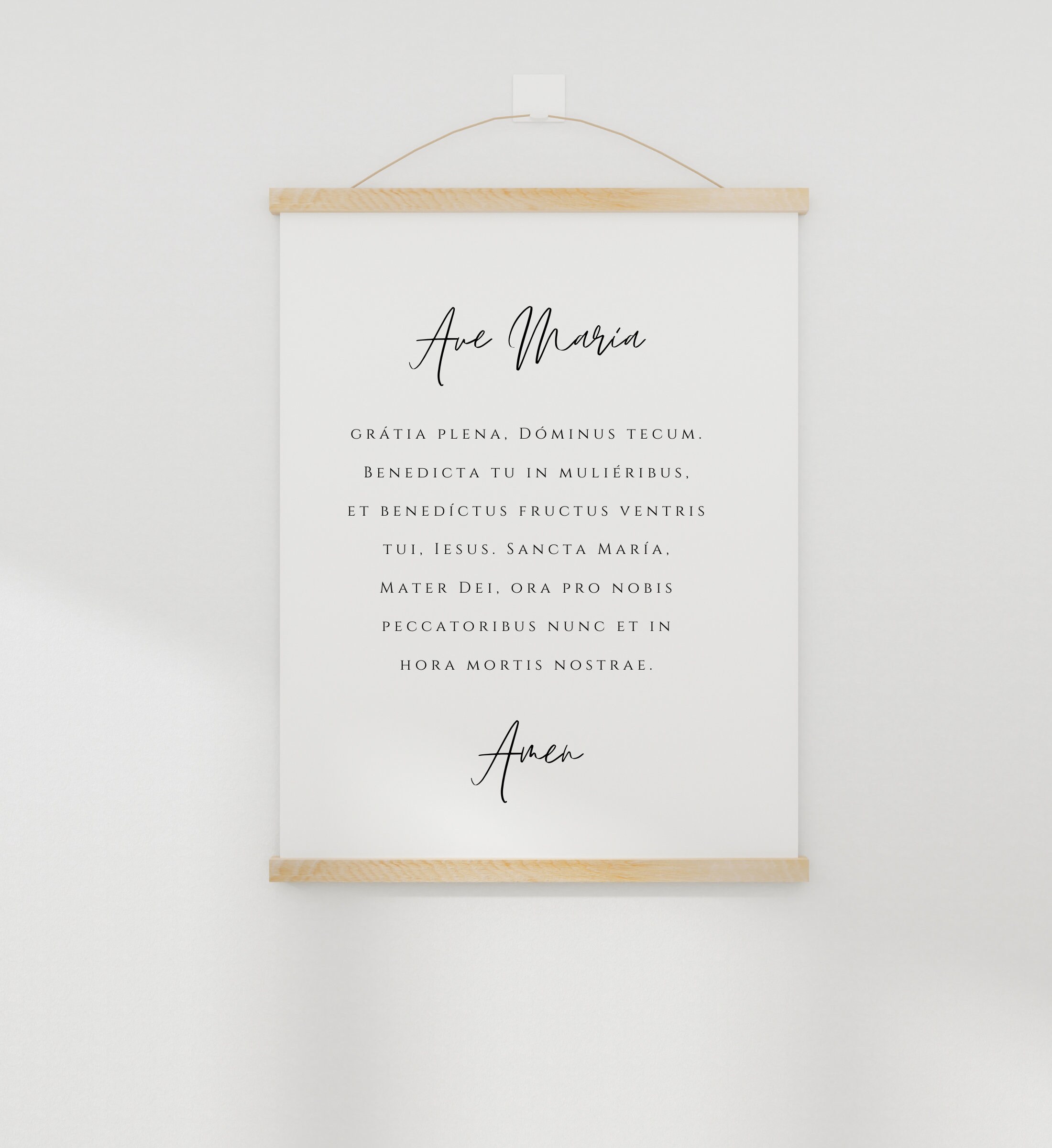 Ave Maria Prayer Print | Hail Mary Latin Wall Art | Catholic Wall Decor ...