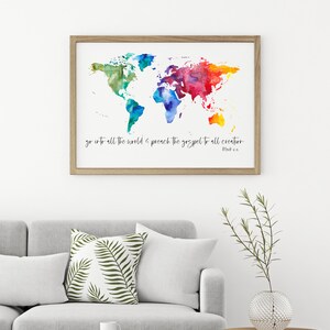 Mark 16:15 Poster | Go Into All the World & Preach the Gospel to All ...