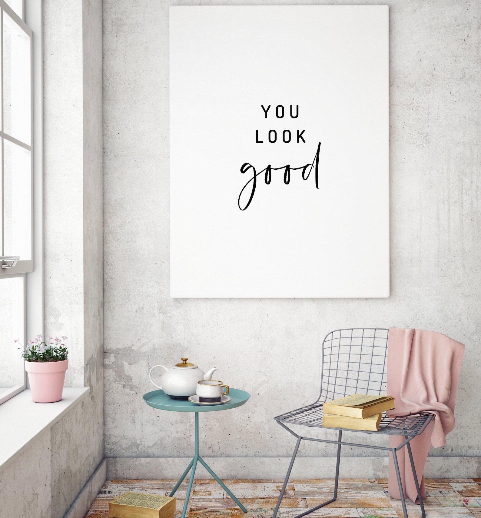You Look Good Printable Wall Art – Motivational Quote Print – Bathroom ...