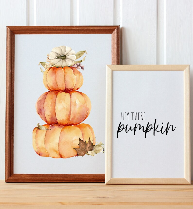 Hey There Pumpkin Print Farmhouse Decor Printable Wall Art | Etsy