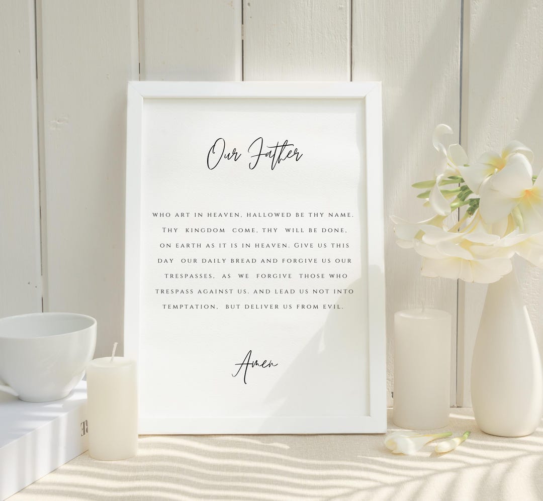 Catholic Lord’s Prayer Wall Art Printable, Our Father Digital Download ...
