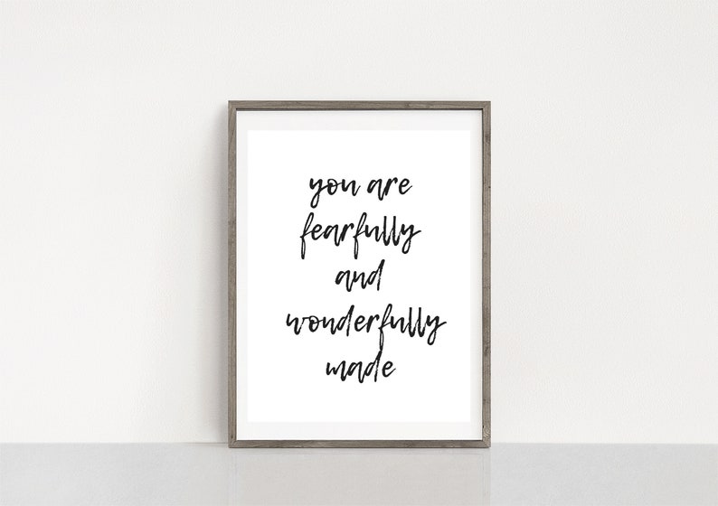 You Are Fearfully and Wonderfully Made Print – Psalm 139:14 Scripture ...