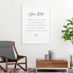 Gloria Patri Latin Prayer Print | Glory Be Prayer, Catholic Wall Art ...