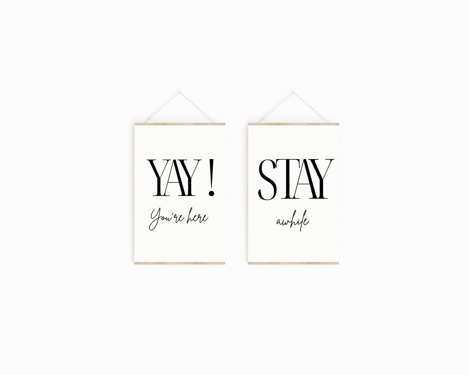 Yay Youre Here Stay Awhile Guest Room Decor Set of 2 - Etsy