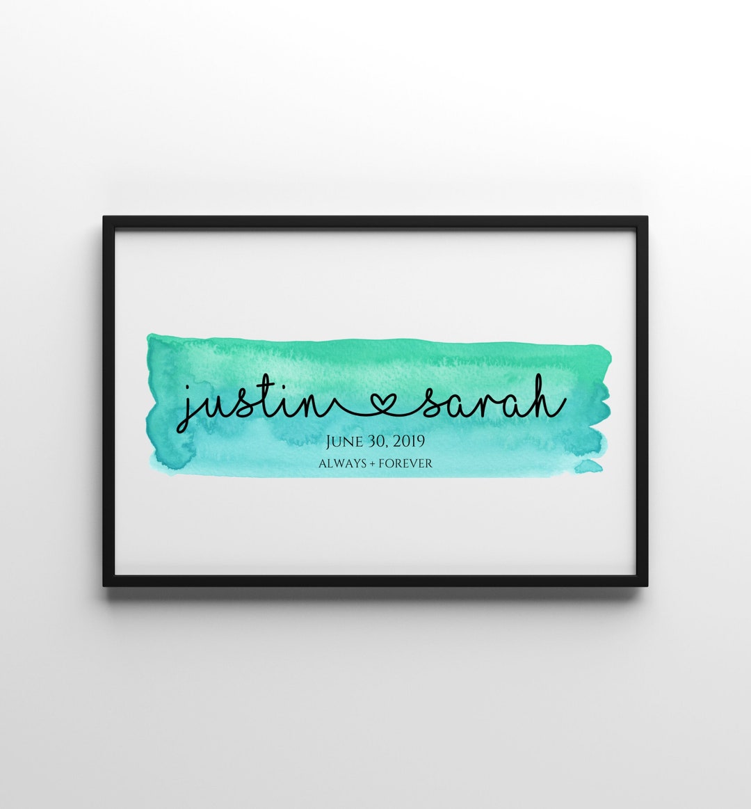 Personalized Print, Custom Couple Names and Date Print, Personalised ...