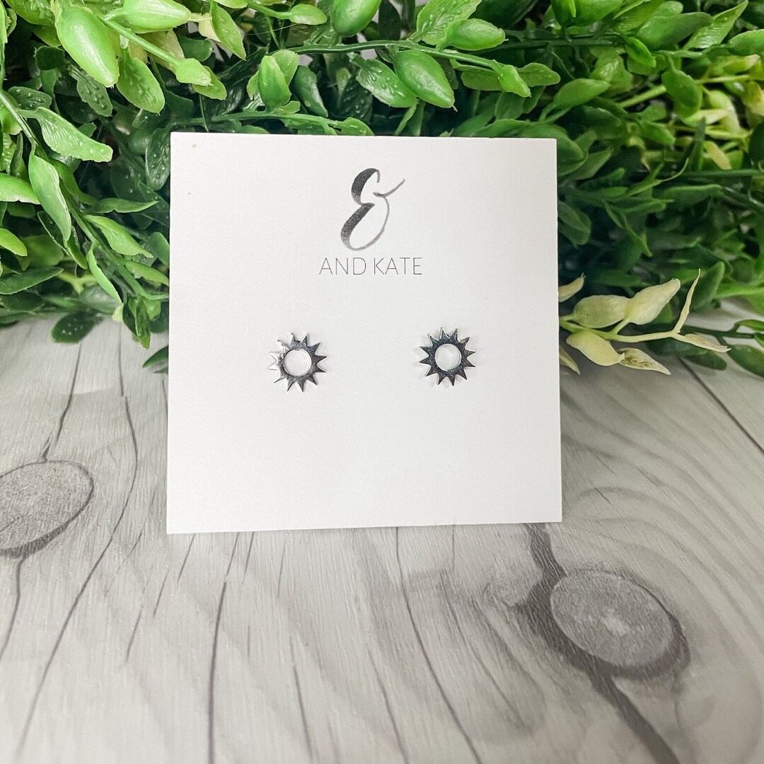 Silver Sun Studs | Rose Gold Tiny Sun Shaped Earrings | Gift for Her ...