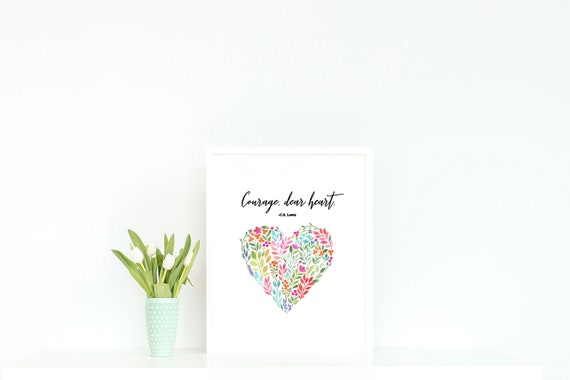 Courage Dear Heart C S Lewis Printable Art CS Lewis Quote - Etsy