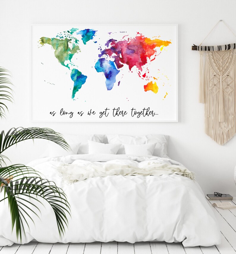 As Long as We Get There Together Print World Map - Etsy